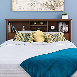 Prepac Stylish Full/Queen Headboard with 3 Compartments, Deep Bookcase Style Headboard for Full/Queen Size Beds 11" D x 65.75" W x 43" H, Cherry, CSH-6643