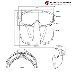 Eagle Eyes Anti-Fog Scratch-Resistant Safety Goggles with Face Shield - 99.9% UV Rays Protection - Universal Fit Lightweight Eyewear (Clear)