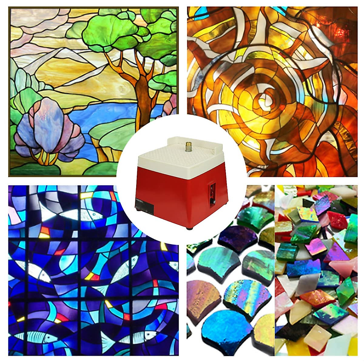 Glass Grinder Machine Ceramic Grinder Portable Power Stained Grinder Mini Griding Tool with Diamond Grinder Bit Portable Glass Grinder