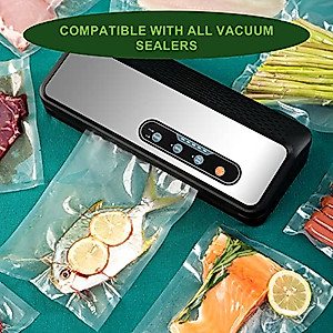 Vacuum Sealer Bags 11" x 16" for Food Saver Bags Rolls, Vacuum Seal Bags for Foodsaver, Seal a Meal, Great for VAC Freezer and Sous Vide BPA Free, Pre-cut 100 pcs