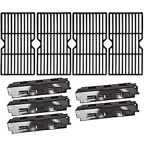 Hongso Grill Grates and Heat Plates Replacement for Gas Grill Charbroil 463230515 463239915 463235513 463235214 463234513 463234512 5 Burner Grills