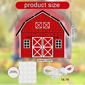 Preboun Halloween Farm Theme Trunk or Treat Decorations for Cars Red Barn Door Backdrop with 8 Pack Walk Animal Balloons 25 Pack Cow Balloons for Halloween Archway Garage Decorations