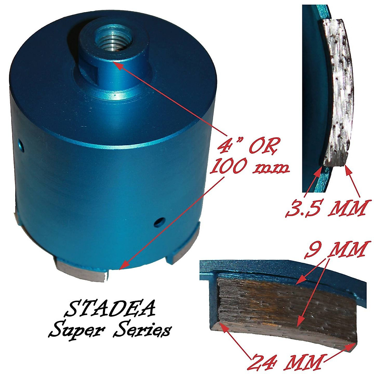 3 inch concrete diamond hole saw - Granite Tile Masonry Stone Marble Wet Dry Core Drilling Coring Drill Bits by STADEA