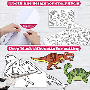 Mity rain Childrens Drawing Roll, Sticky Drawing Roll Paper, 118*11.8 Inches Large Coloring Roll for Kids Ages 4-8 , DIY Painting, Drawing & Art Supplies (Dinosaur Patern)