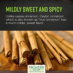 Frontier Co-op Organic Fair Trade Ground Ceylon Cinnamon 5.57oz - Cinnamon Powder Organic, Bulk Bag Refill for Cinnamon Shaker