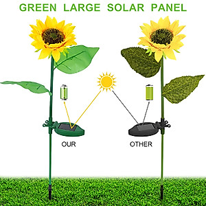Solar Sunflowers Lights Outdoor Garden Decorative LED Lights Waterproof Solar Landscape Lights for Pathway, Garden,Yard, Patio, Backyard