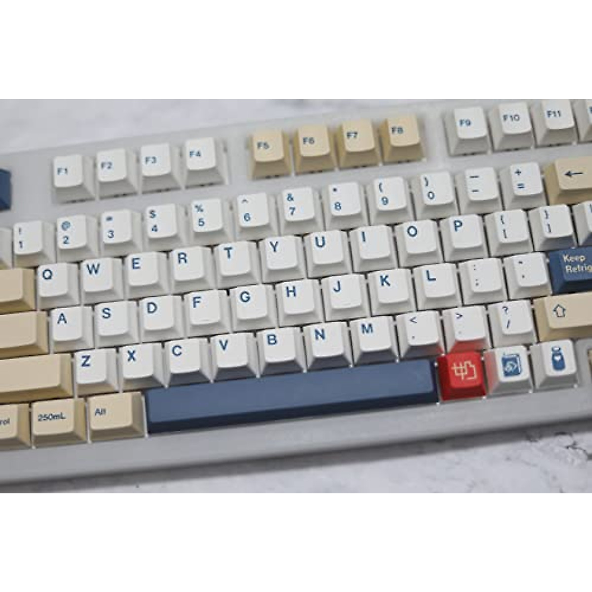 Cmokifuly Soymilk Keycaps Cherry Profile Keycaps Custom Keycaps for Mechanical Keyboard,136 Keys Set PBT Keycaps Dye Sublimation Keycaps (Soymilk)