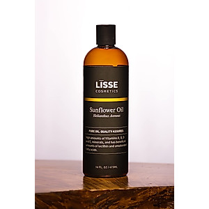 Lisse 100% Pure Sunflower Oil - Batch Tested and Third Party Verified - For All Skin Types (16oz)