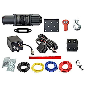 SuperATV Winch-Ready Front Bumper for Polaris RZR XP Turbo S (See Fitment) - Made of Heavy Duty Steel Tubing - 4500 Lb. SuperATV Winch with Synthetic Rope Included - Black, UV Resistant Powder Coating