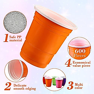 600 Pack 2 Oz Plastic Shot Glasses Disposable Plastic Shot Cups Mini Multicolor Party Cups for BBQ Christmas Party Tastings Sample Picnic Camping Daily Life Wedding, 6 Colors