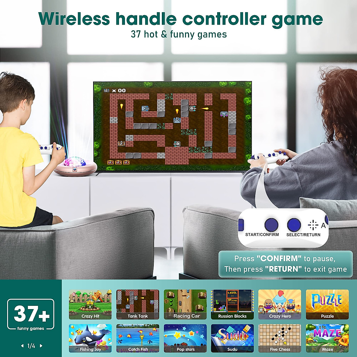 FWFX Electronic Dance Mats - Exercise Fitness Dance Pad Game for TV, Dance Mat Double Game for Kids Adults, Wireless Musical Dancing Mat with HD Camera, Birthday Gift for Girls Boys (Blue)