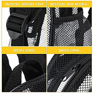 Silkfly 12 Pcs Mesh Backpack in Bulk for School See Through Heavy Duty Bookbags with Adjustable Straps for Kids Boys Girls Students Adults Clear Backpack for Beach, Fitness, Swimming, Outdoor Sports