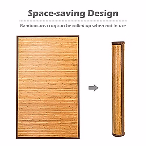 Giantex 5'x8' Bamboo Area Rug Floor Carpet Natural Bamboo Wood Indoor 60” x 96” Area Rug