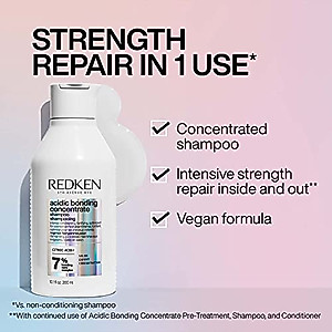 Redken Bonding Shampoo for Damaged Hair Repair | Acidic Bonding Concentrate | For All Hair Types