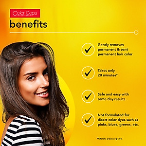 Color Oops Extra Strength Hair Color Remover, 1 Application, Hair Dye Remover Processes in 20 Minutes, Safely Removes Permanent & Semi-Permanent Dye, Ammonia & Bleach Free