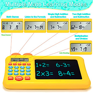 Math Games with LCD Writing Tablet,Calculator Games for Kids,Math Toys with Addition, Subtraction, Division and Multiplication Game,Math Manipulatives Gifts for Boys Girls Age 3+