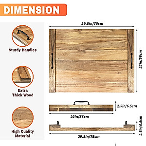 GASHELL Noodle Board Stove Cover with Handles for Electric, Gas Stove Top (Acacia Wood)