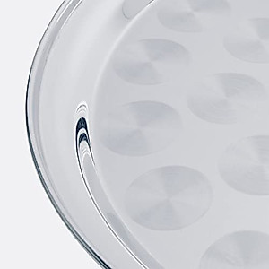 18" Stainless Steel Round Tray with Swirl Pattern, Serving / Display Tray by Tezzorio