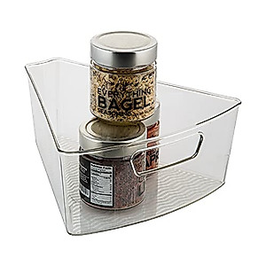 Kitchen Details 2 Pack Triangular Organizer Clear Lazy Susan Bin