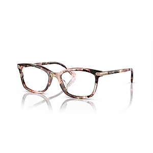 Coach HC6219U Universal Fit Prescription Eyewear Frames, Rose Pearl Tortoise/Demo Lens, 51 mm