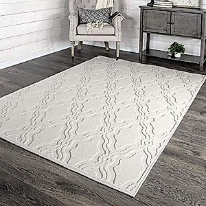 My Texas House by Orian Indoor/Outdoor Cotton Blossom Area Rug, 9' x 13', Natural