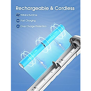 Electric Spin Scrubber, Sweepulire Cordless Cleaning Brush with 2 Speeds , Adjustable Extension Arm, 4 Replaceable Brush Heads, Power Shower Scrubber Cleaning Brushes for Bathroom, Tub, Tile, Floor