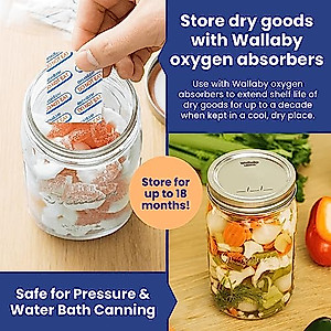 Wallaby 32oz Wide Mouth Clear Mason Jars with Lid & Seal Bands - Airtight Glass Container for Canning, Pickling, Food Storage, Candles, Home Decor, Overnight Oats, Fruit, Jam, Jelly, or DIY (2-Pack)
