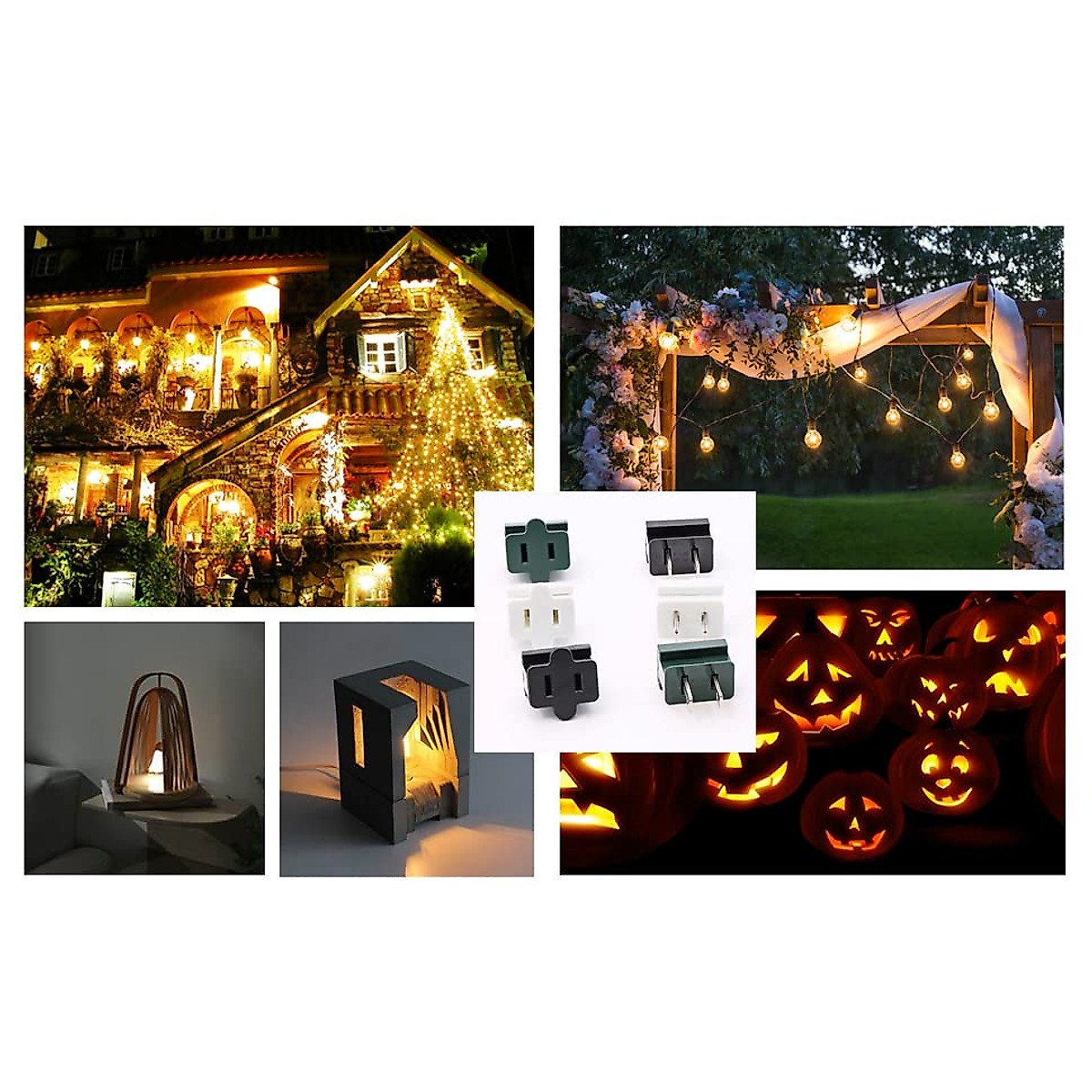 Aniai 25 Pack Vampire Plugs, Female Plug End Replacement, Electric Plugs, Extension Cord Replacement Ends for Garden Decor Lights, Extension Wire