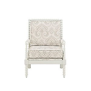 Linon Linda Beige Spindal Wood Frame Chair, Cream