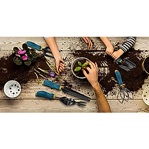 Gardening Tools Set from Alloy Steel - Heavy Duty Garden Tool Set with Light & Rubber Non-Slip Handle - Gardening Tool Kit - Ergonomic Garden Hand Tools - Gardening Gifts for Men and Women