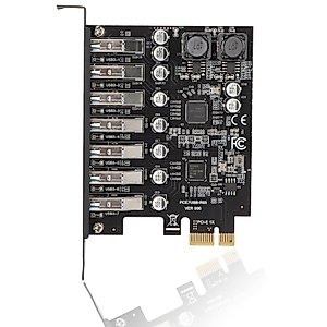 PCIE to USB 7 Port Expansion Card, PCI Express USB Add in Card, Internal USB 7 Port Front Expansion Card for XP 7 8 10 11 Linux