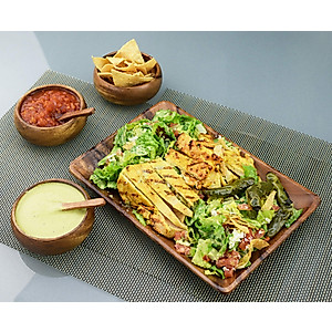 Pacific Merchants Acaciaware 10.5-by 7.25-by .75-Inch Acacia Wood Rectangle Serving Tray, 1 EA
