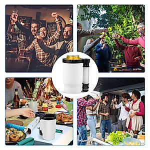 JLLOM Drink Funnel Portable Can or Bottle Cooler Cup with Detachable Expandable Hose, Portable Drink Bong Cooler Tool Outdoor for Party, White