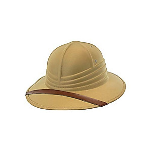 Nicky Bigs Novelties Adult Foam British Pith Helmet - Jungle Safari Zoo Keeper Sun Hats - Explorer Guide Helmets - Halloween Costume Accessory, Khaki, One Size