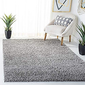 SAFAVIEH Venus Shag Collection 2'7" x 5' Grey VNS520J Solid Non-Shedding Entryway Living Room Foyer Bedroom Kitchen 1.8-inch Thick Accent Rug