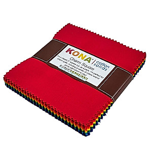 Kona Cotton 5" Charm Squares 42 Pcs Bright Rainbow