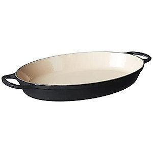 Le Creuset Enamel Cast Iron Signature Oval Baker, 3 quart, Black
