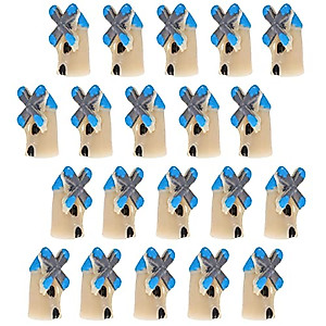 ARTIBETTER 20Pcs Miniature Windmill Figurines Fairy Garden House Mini Resin House Flower Pot Plant Home Decor Bonsai Micro Landscape Figurines Ornament