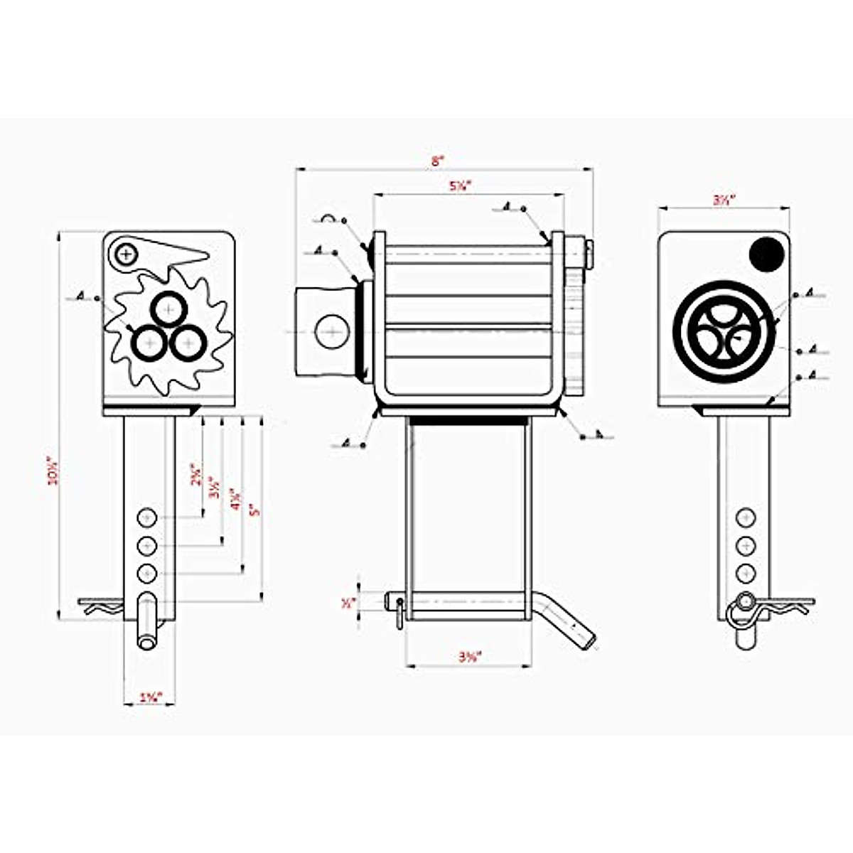 Mytee Products (4 Pack) Trailer Stake Pocket Winch Flatbed Utility Capacity# 16200 lbs