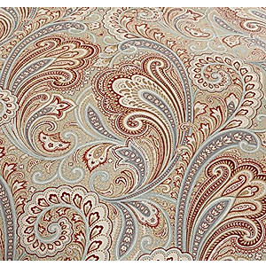 Softta Duvet Cover Set Paisley Bedding Design 800 Thread Count 100% Cotton 3Pcs,Queen Size,Khaki