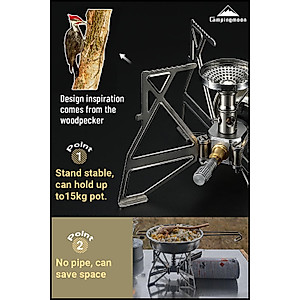 CAMPINGMOON Butane Camping Stove Portable Regulator Single Burner w/Storage Bag XD-3 (Silver w/igniter)