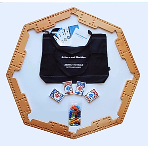 Udderly Awesome Jokers and Marbles Wooden Board Game | 2-8 Player Marble Board Game Setup | Also Known as Pegs and Jokers | A Holiday and Family Favorite Wooden Board Game