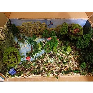 OrgMemory 70pcs Mixed Model Trees, Ho Scale Bushes with Animals Figures, Plastic Trees for Projects 1.5-6 inch(4-16 cm), Model Train Scenery