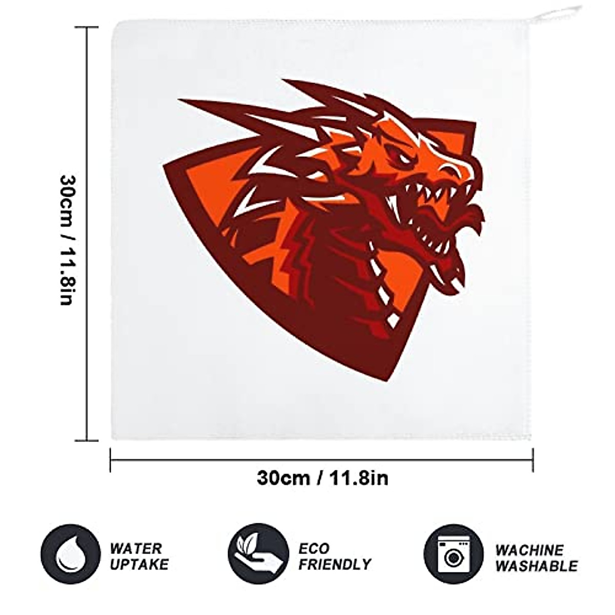 Lurnise Hand Towel Dragon Hand Towels Dish Towel Lanyard Design for Bathroom Kitchen Sports