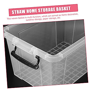 Alipis Plastic Storage Bin, Clear Storage Container Box with Latching Lid and Handle, Multipurpose Organizer Storage Box for Bedroom, Closet, Dorm, Kitchen, 13.2 x 7.4 x 9.2Inches