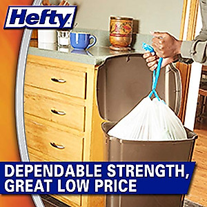 Hefty Strong Tall Kitchen Trash Bags, Unscented, 13 Gallon, 120 Count