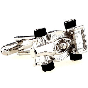 MRCUFF Race Car Auto Racing Indy F1 Formula One Pair Cufflinks in a Presentation Gift Box & Polishing Cloth