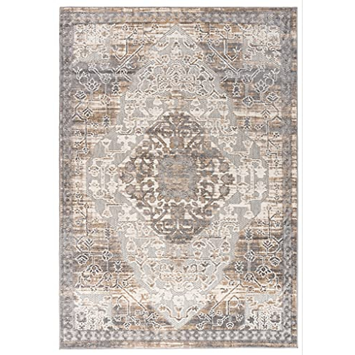 Rugshop Distressed Traditional Indoor/Outdoor Area Rug 5' x 7' Beige