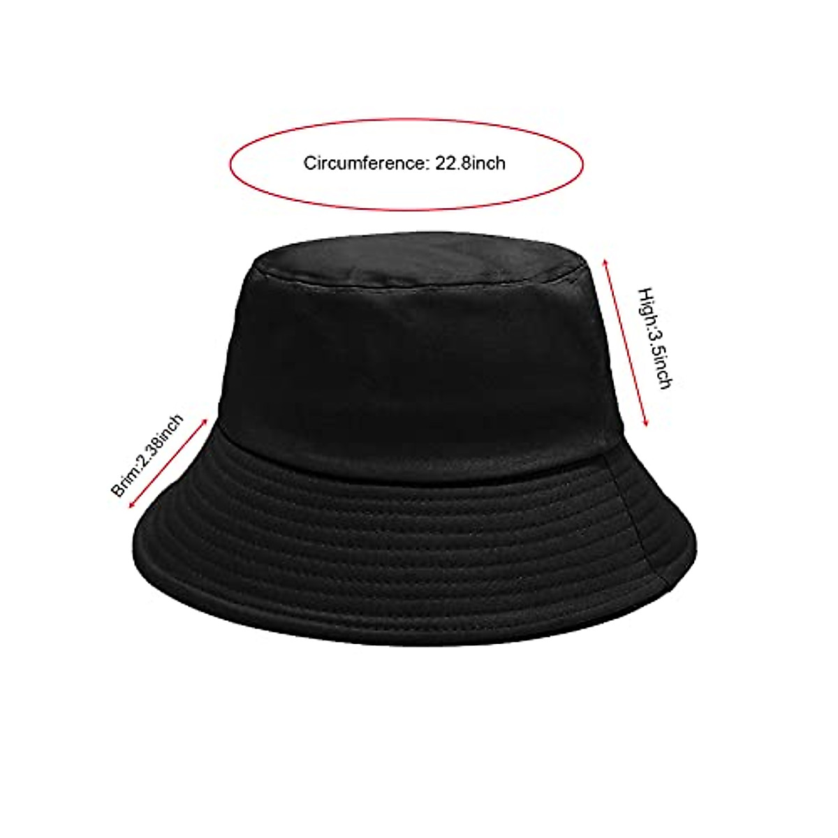 NPJY Bucket Hat for Women Men Cotton Summer Sun Beach Fishing Cap Black