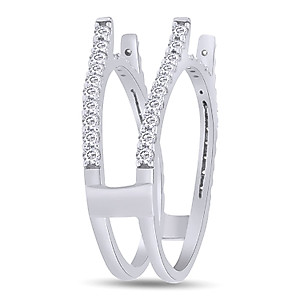 AFFY 1/2 Ct. Cathedral Ring Enhancer in 14K Gold Over Sterling Silver with Cubic Zirconia 0.5 Cttw Ring Size-8